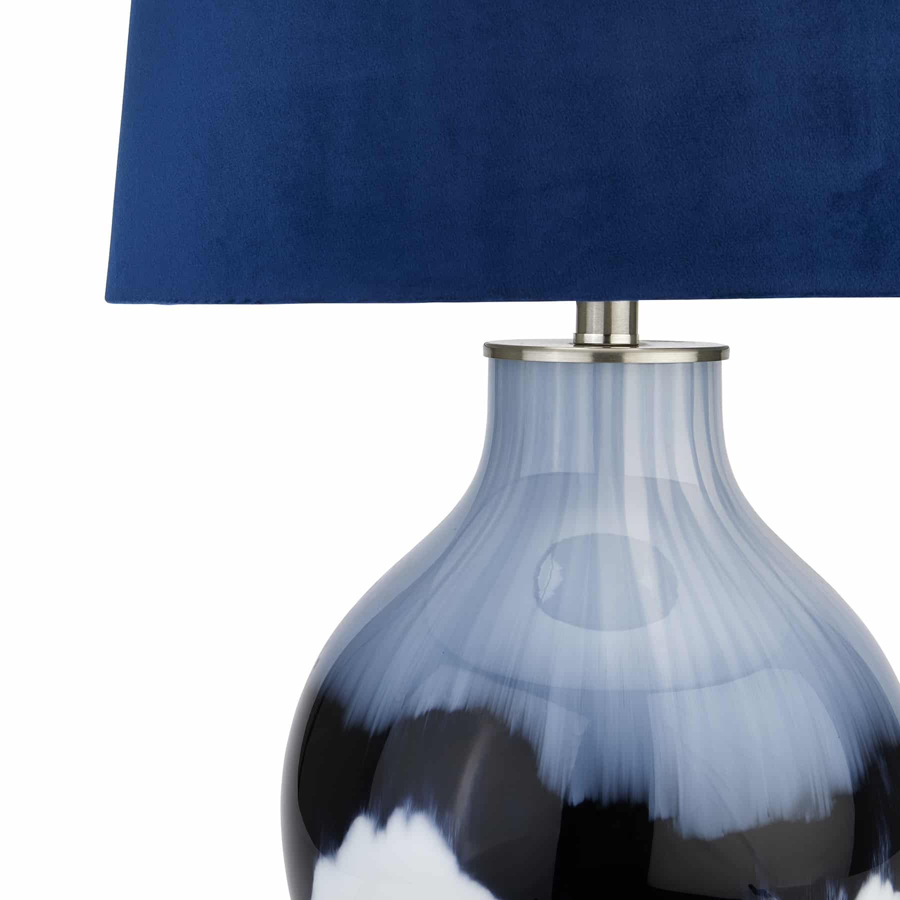Ice Shadows Table Lamp With Navy Blue Lampshade - Roost Home & Lifestyle Ice Shadows Table Lamp With Navy Blue Lampshade - Roost Home & Lifestyle