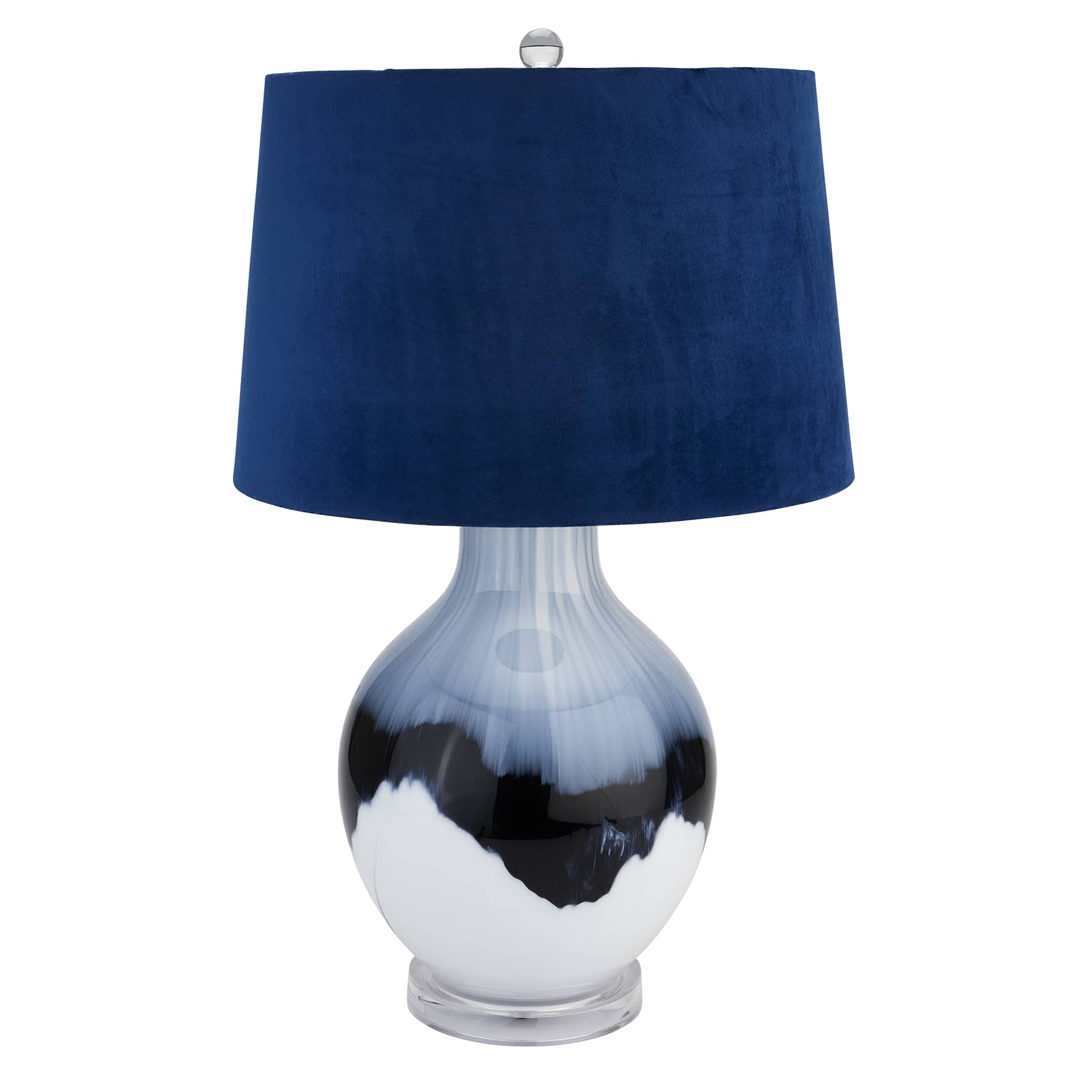 Ice Shadows Table Lamp With Navy Blue Lampshade - Roost Home & Lifestyle Ice Shadows Table Lamp With Navy Blue Lampshade - Roost Home & Lifestyle
